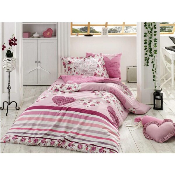 Cotton Single Quilt Cover set heart design | Woolworths