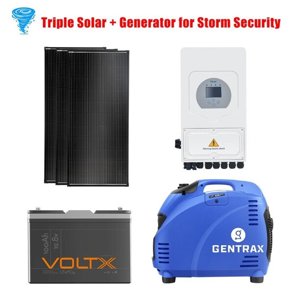 VoltX 12V 100AH Lithium Battery + 8KW Inverter + 3* 200W Fixed Solar ...