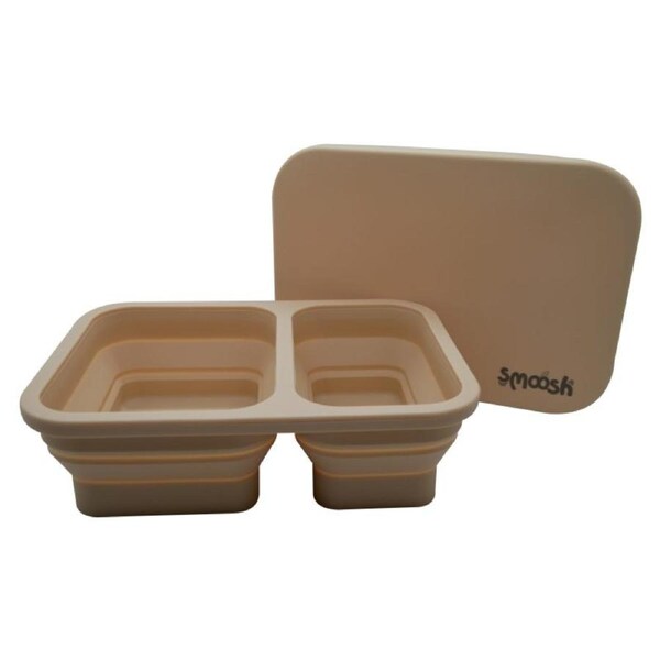 Smoosh Silicone Collapsible Lunch Box - Latte | Woolworths