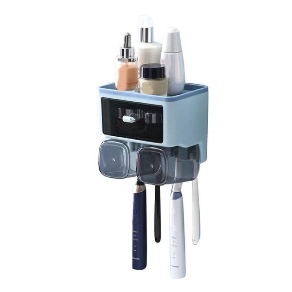 Toothbrush Shelf Punch Free Wall Mounted Mouthwash Cup Holder Toilet ...