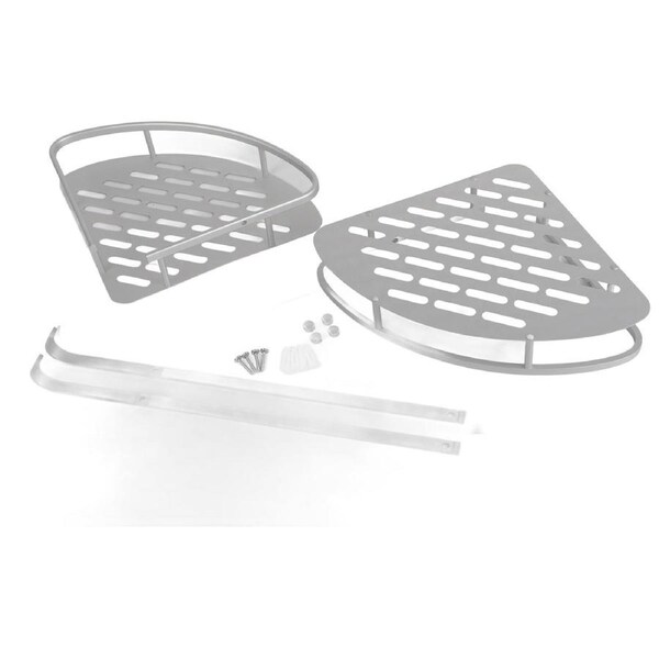 2Pcs Shower Corner Organizer Triangular Design Wall Mounted Aluminium ...