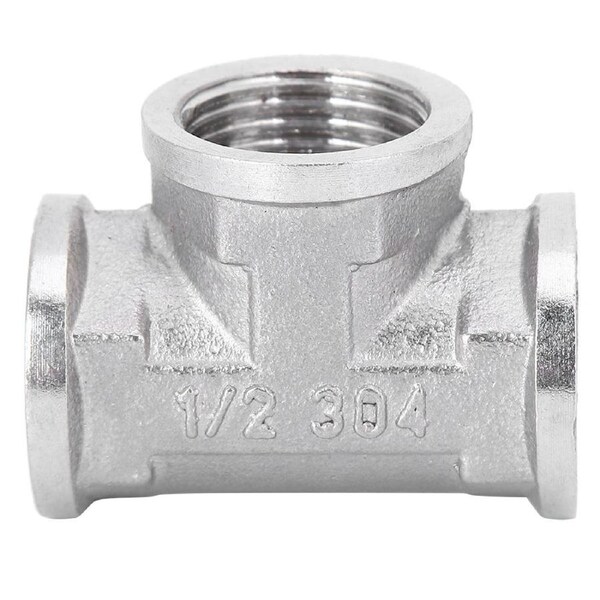 G1/2 to G1/2 to G1/2 Female Thread Stainless Steel T-Type Tee Threaded ...