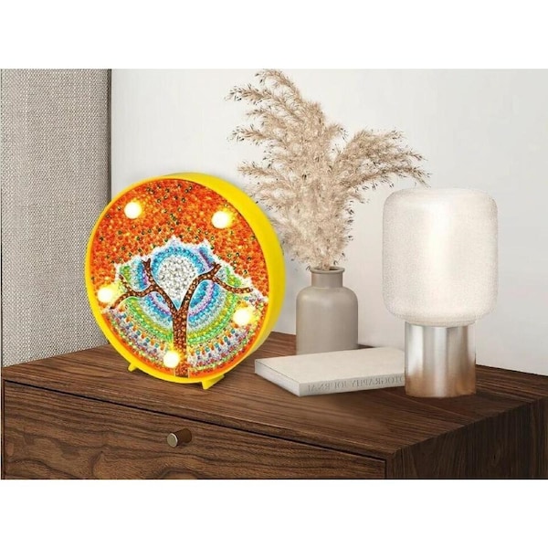5D Diamond Art Craft Light - Tree & Mood Light, DIY Diamond Craft Kit ...