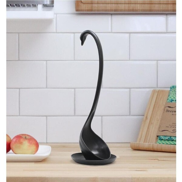 Black Swan Stand-Up Ladle - Long Handle Stirrer & Soup Spoon with ...