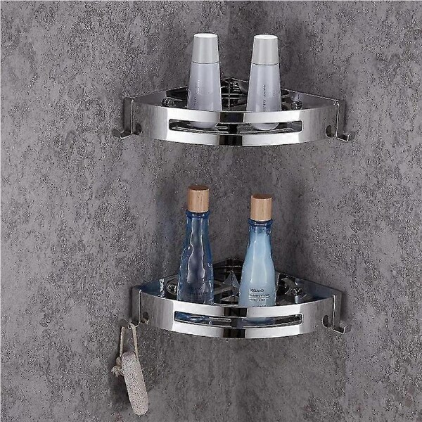 Encoft Stainless Steel No-drill Triangular Corner Shower Caddy With 4 ...
