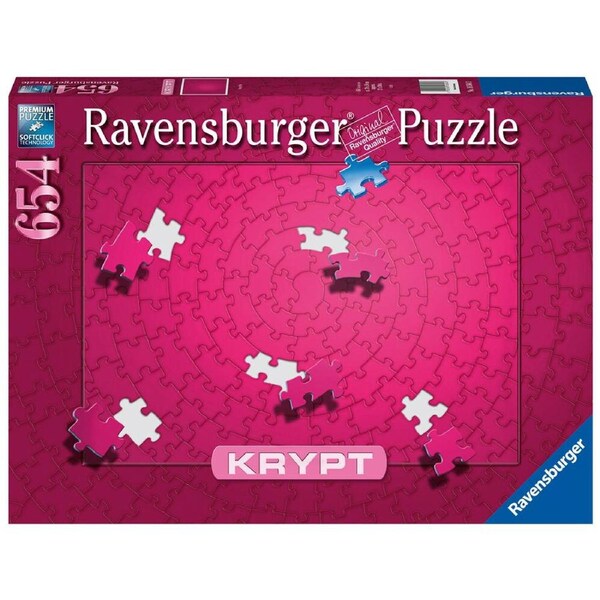 654pc Ravensburger Krypt Pink Spiral Jigsaw Puzzle Brain Game Teens ...
