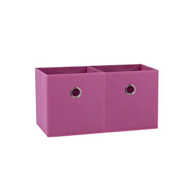 SORTI 27x28x27 CM Dark Pink 2X Pack Foldable Folding Storage Cube ...