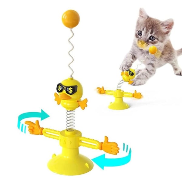 Cats Springs Toys Teaser Stick Balls Suction Cup Interactive Pet ...