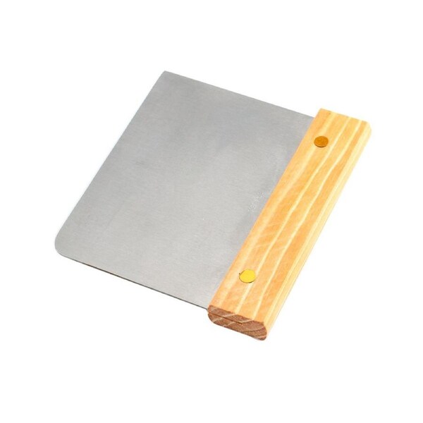 Stainless Steel Scraper Baking Pastry Tools Wooden Handle Dough Scraper ...