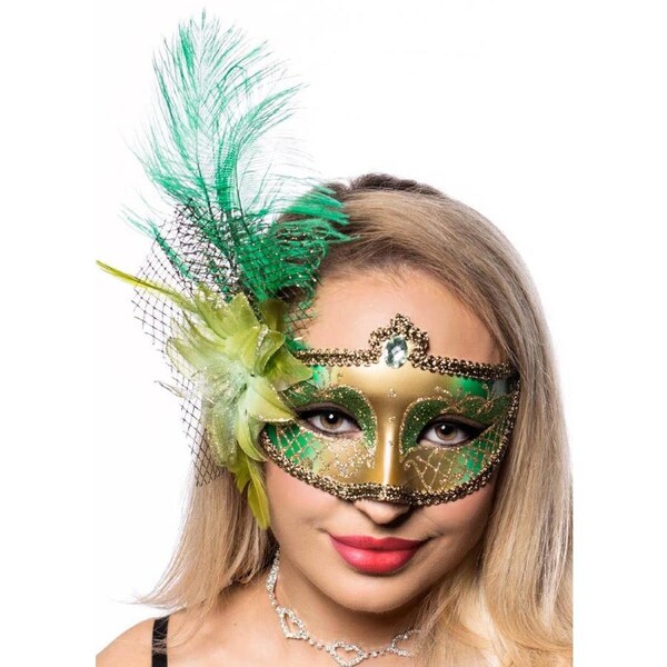 Victorian Green and Gold Masquerade Mask | Woolworths