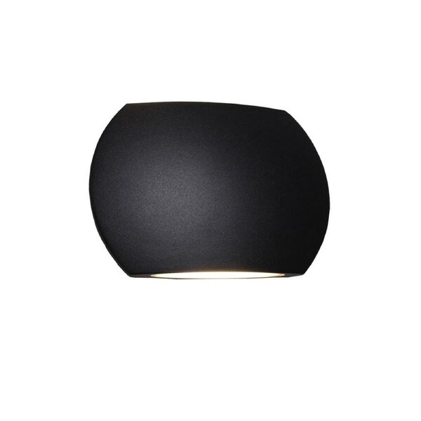 Remo Surface Mounted LED Exterior Curved Up/Down Wall Light IP54 Black ...