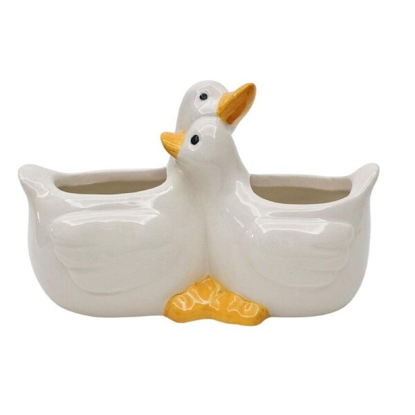 Urban Hugging Ducks Ceramic Planter Flower/Plant Pot Decor 10x15cm ...