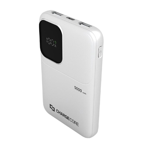 Laser ChargeCore LiFePO4 Powerbank 5000mAh White Dual USB Compact Smart ...