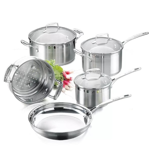 Scanpan Impact 5 Piece Cookware Set with Steamer - Stainless Steel 5pc ...