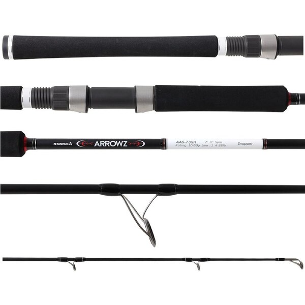 Atomic Arrowz Carbon Fishing Rod Snapper Heavy Spin 7ft 3in 1 Piece 14 ...