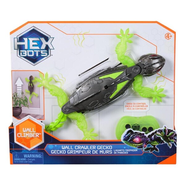 Hex Bots Gecko Wall Crawler Remote Control Green Toy Kids/Children 4y ...