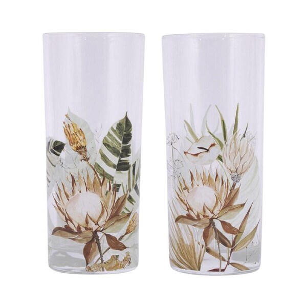 2pc Splosh Palm Cove Hi-Ball Tall Glasses Drinkware Set 6.5x15cm Glass ...