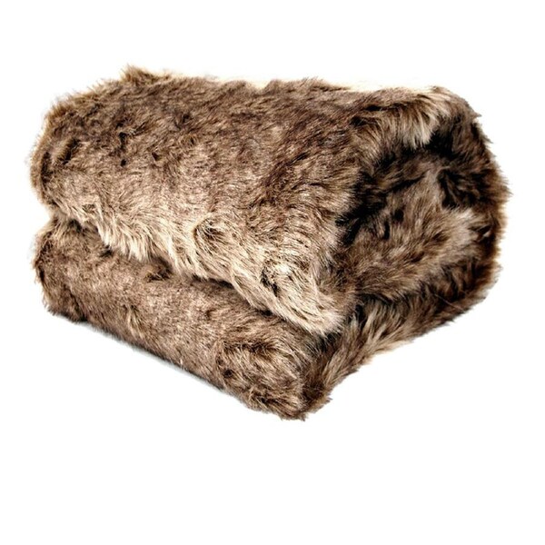Faux Fur Animal Assorted Throw Rug Mexican Wolf | Woolworths