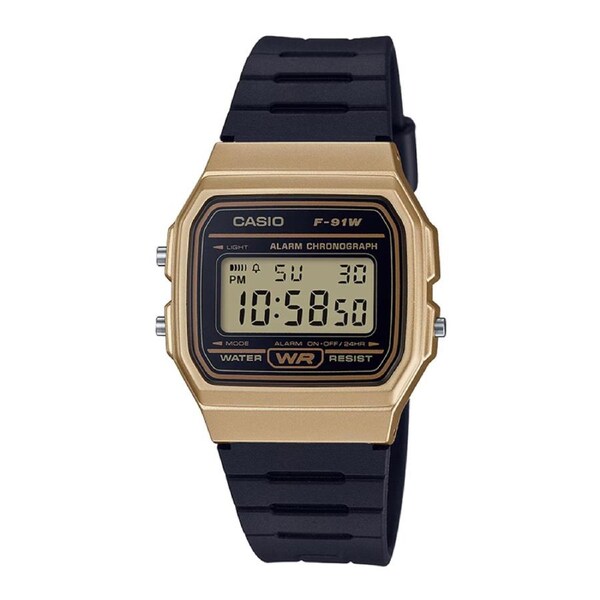 Casio Unisex Digital Watch Gold/Black F91WM-9A | Woolworths