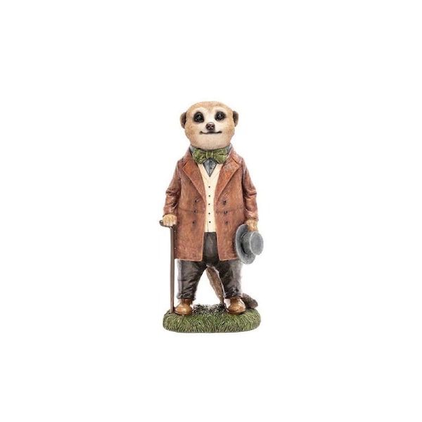 Polyresin Meerkat Character Figurine Garden Ornament Decor 13x31cm ...