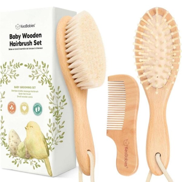 Baby Hair Brush and Baby Comb Set - Baby Brush Set for Newborns ...