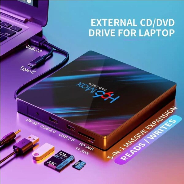 Multi-function five-in-one external optical drive USB3.0 burner DVD ...