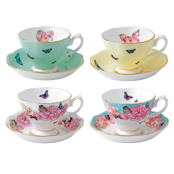Miranda Kerr for Royal Albert - Teacups & Saucers (Set of 4) | Woolworths