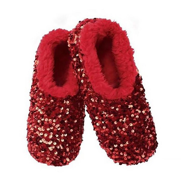 Slumbies Winter Slippers Women's Medium - Sequin Glam Red, Sunbird ...