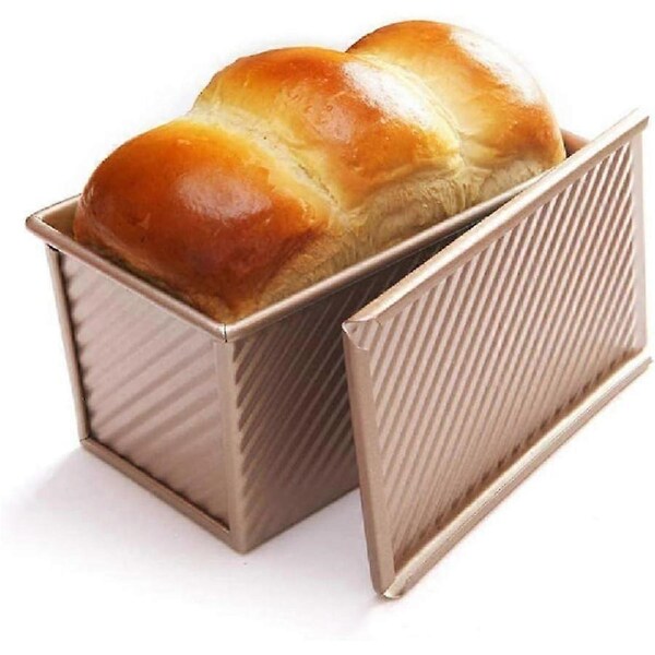 Pullman Loaf Pan, Non-Stick Gold Toast Box Mold with Flexible Lid Use ...