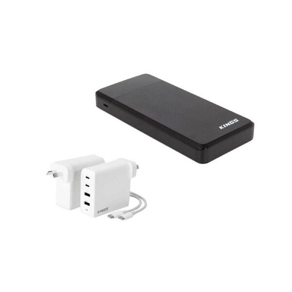 Kings 20,000 mAH Lithium Portable Power Bank + AC USB Adapter - 100 ...