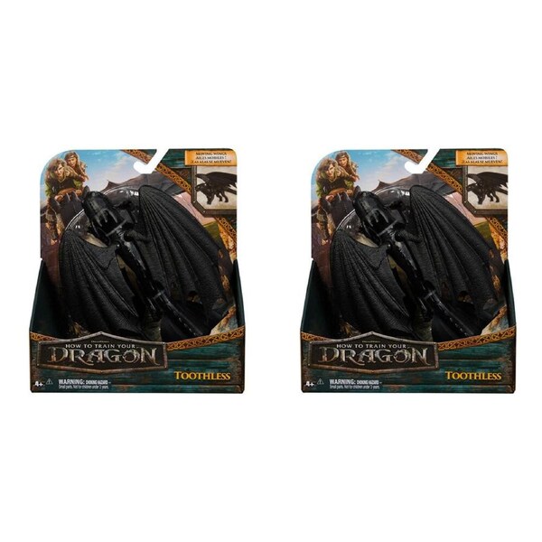 2PK Spin Master Dragon's Movie Small Toothless Dragon Figure 9 In Black ...