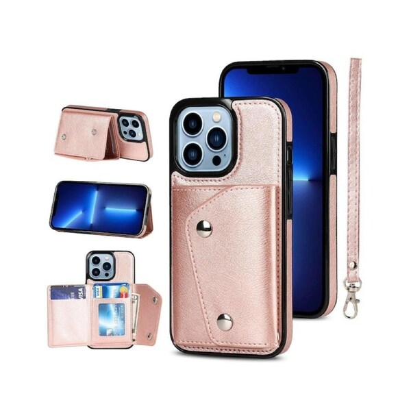 Case for iPhone 13 Pro, Leather Wallet Case With Card Pockets Back Flip ...