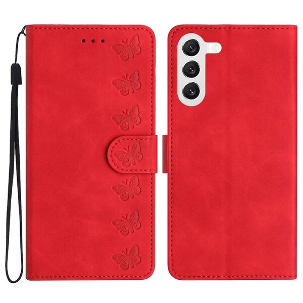PU Leather Phone Case for Samsung Galaxy S23 Butterfly Imprinted Stand ...