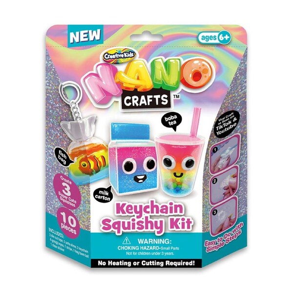 Nano Crafts Keychain Squishy Kit Kids/Children DIY Art Craft Fun Play ...