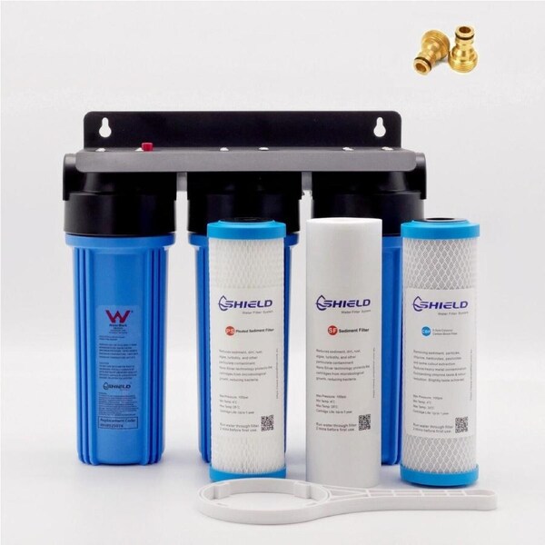 TRIPLE Heavy Duty Caravan Boat RV Water Filter System 3 Stages Camping ...