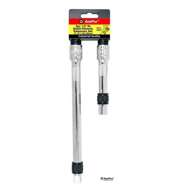 Ampro 1/2" Drive 2-Piece Extension Set T11373 – Chrome Vanadium Steel ...