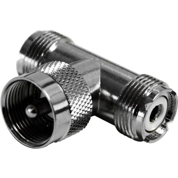 UHF RADIO UNIVERSAL T CONNECTOR 2 FEMALES & 1 MALE FOR ORICOM UNIDEN ...
