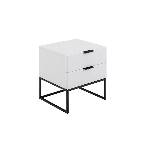Modern Furniture SVANA Bedside Table 40cm - White & Black | Woolworths