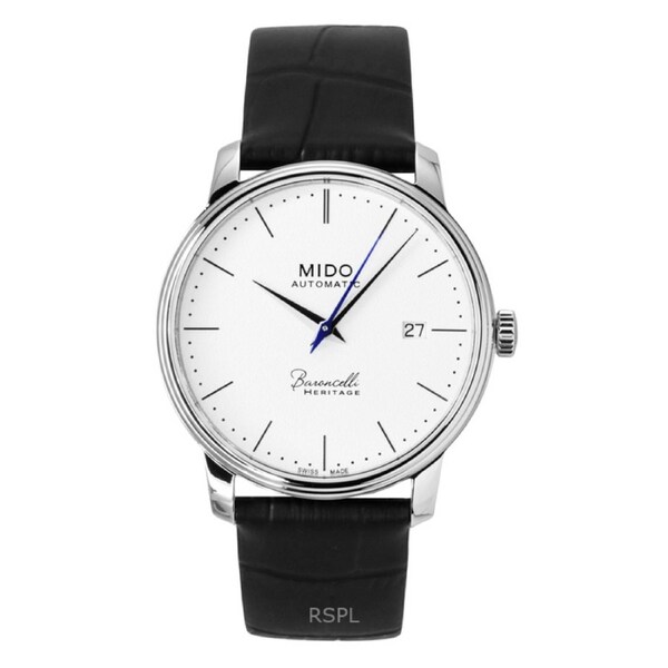 Mido Baroncelli Heritage Swiss Made Automatic 21 Jewels Leather Strap ...