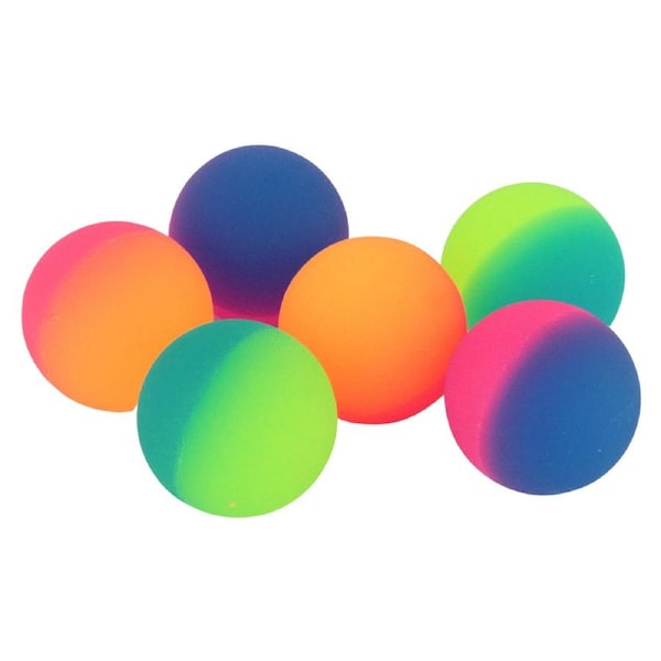Neon Glow Two Tone High Bounce Balls 4.5cm (Pack of 6) | Woolworths