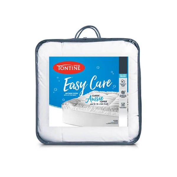 Tontine Easy Care Quilted Bedding Mattress Topper w/ Fitted Skirt King ...