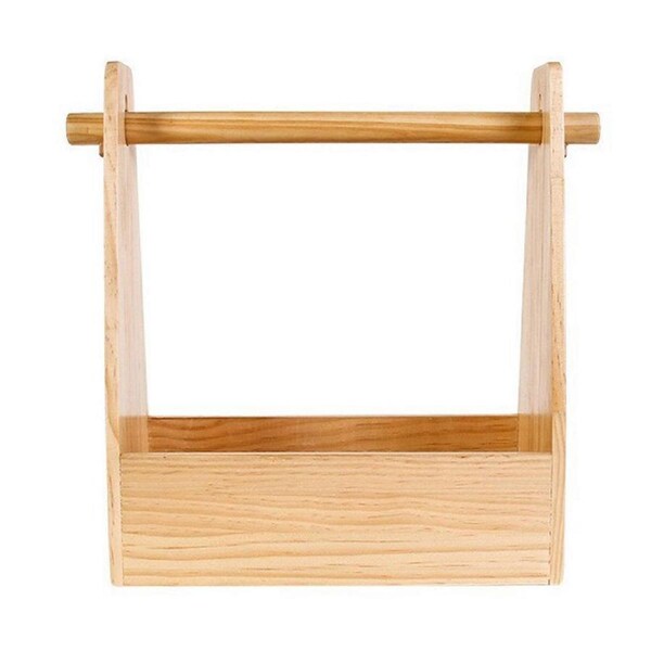 Outdoor Wood Seasoning Storage Basket With Handle Picnic Condiments Bbq ...