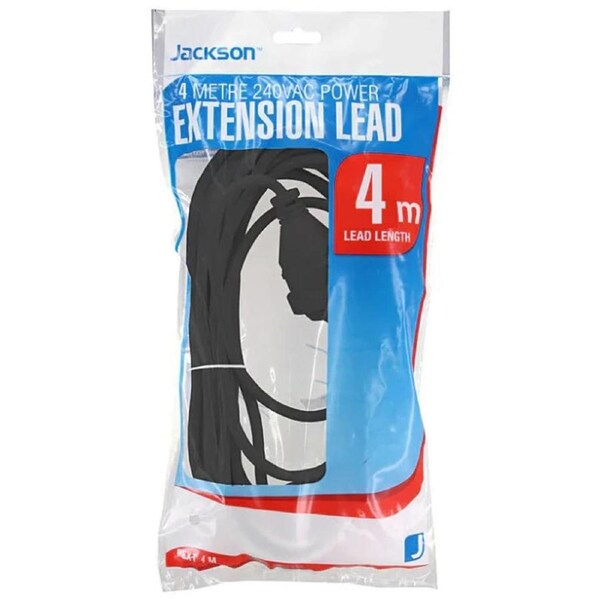 Jackson Power Extension Lead 4m 240VAC Black | Woolworths