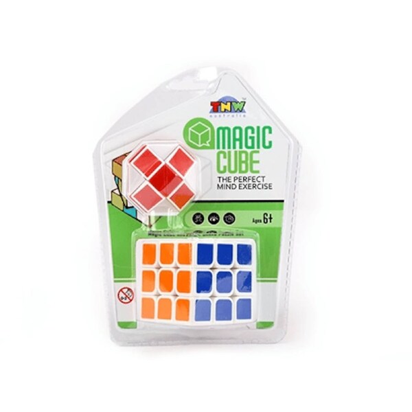 Magic Cube Puzzle And Snake Puzzle 2-In-1 (5.5 cm) | Woolworths