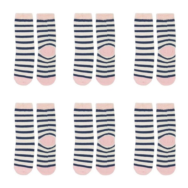 6PK Wicked Sista Cosy Non-Slip Footwear Slipper Socks One Size Stripe ...