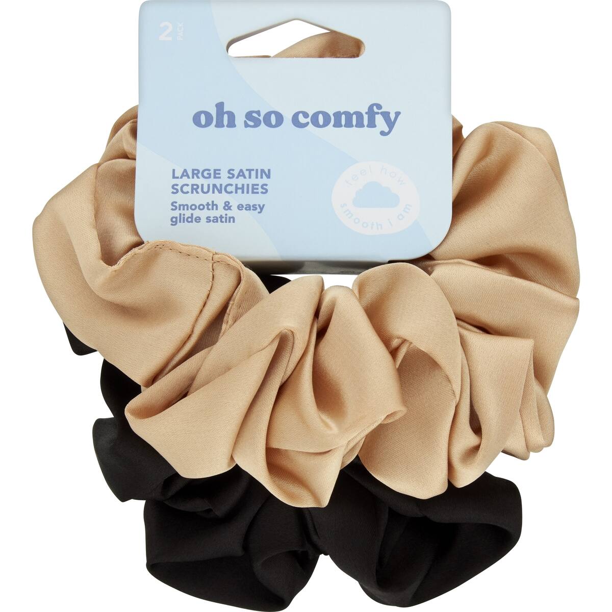 Oh So Comfy Large Satin Scrunchies 2 Pack Bunch