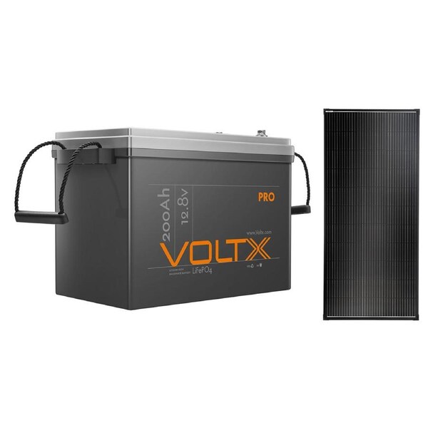 VoltX 12V Lithium Battery 200Ah + 200W Fixed Solar Panel | Woolworths