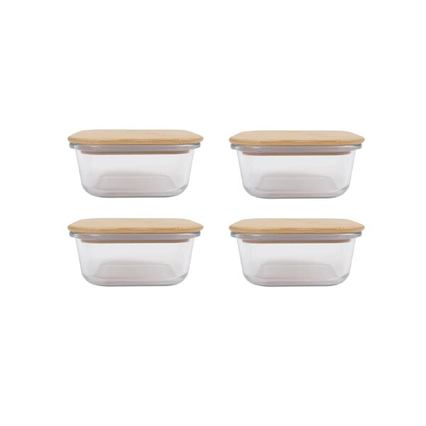 4 Pcs Bamboo Food Container - Medium | Woolworths