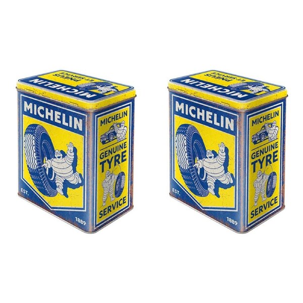 2PK Nostalgic-Art Tin Metal Storage Box Container LRG 14x20cm Michelin ...