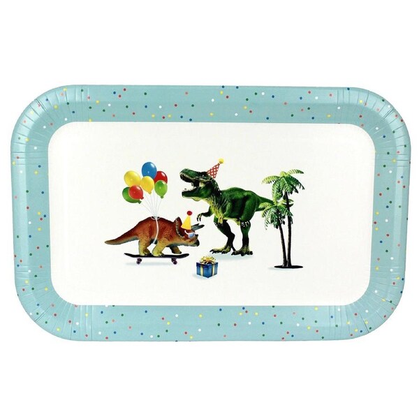 Dinosaur Birthday Party Rectangle Paper Platters (Pack of 6) | Woolworths